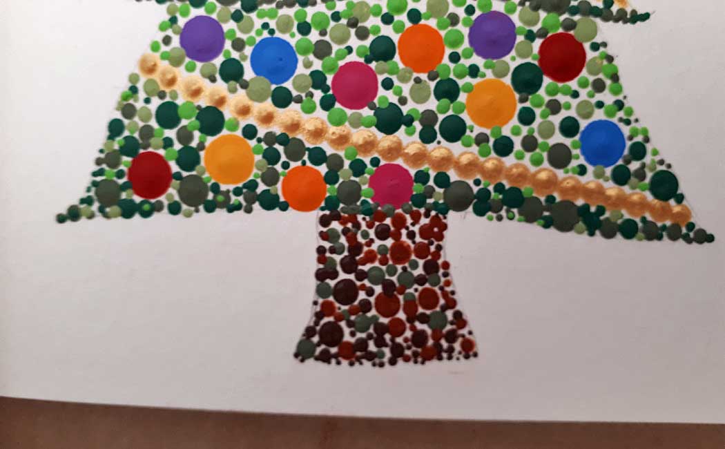 Dot Painted Christmas Card - Create ♥ Nurture ♥ Heal ♥