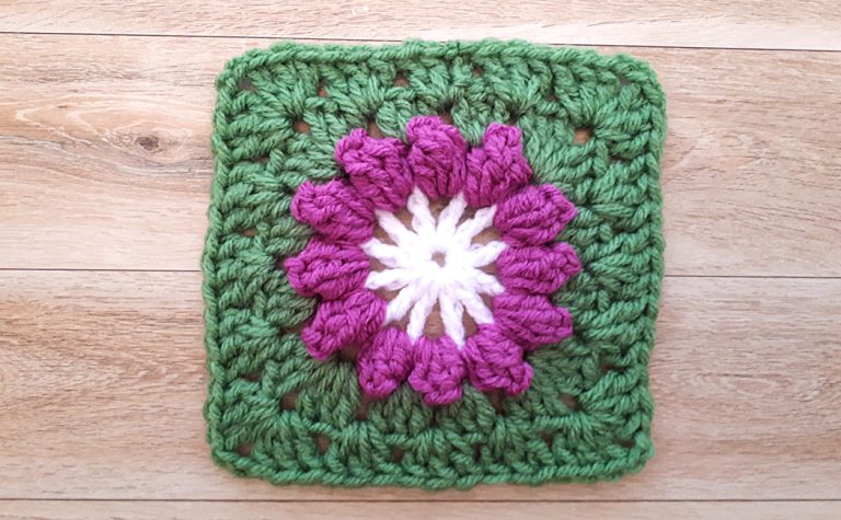 Popcorn Flower Granny Square - Create and Crochet